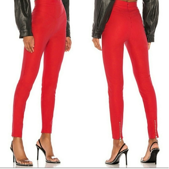 NBD | Pants & Jumpsuits | Nbd Madi High Rise Pants In Rhubarb Red Large ...